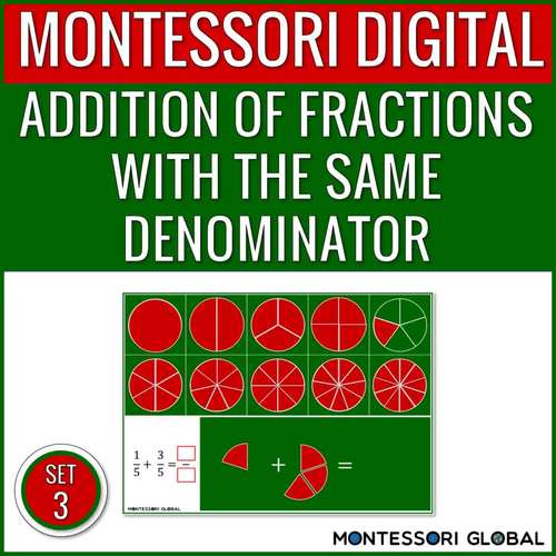 Montessori Fractions Adding Fractions Common Denominators Fraction
