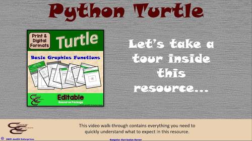 Coding Distance Learning Turtle Graphics Functions Editable Activities