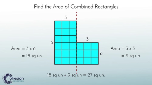 Find The Area Of Combined Rectangles By Cohesion Education Tpt