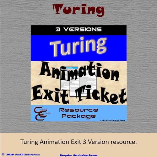 Turing Animation Coding Project 3 Version Resource Package By Computer