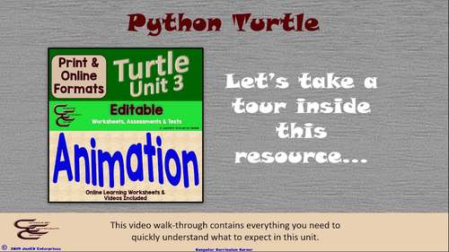 Python Turtle Unit 3 Animation With Videos Editable Unit By Computer Corner