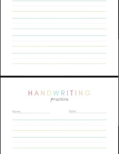 Primary Paper Handwriting Practice Sheets Tri Lined Pages 3 Line Paper