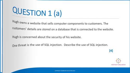 GCSE Computer Science OCR Class Test Unit 1 4 Network Security
