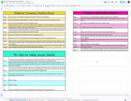 Behavior Frequency And Rate Data Spreadsheets By Social Working On It