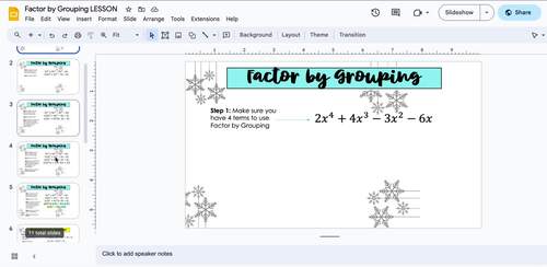 WINTER THEMED FACTOR BY GROUPING Google Slides Digital Matching Activity