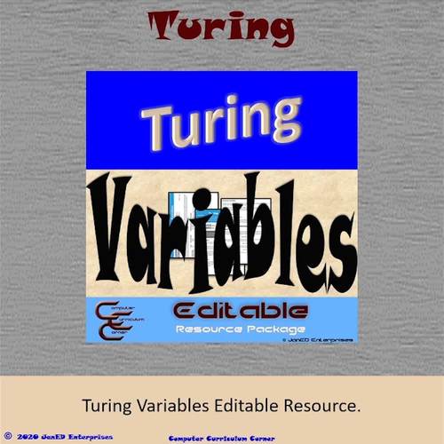 Coding Distance Learning Turing 4 Variables Editable Resource Package