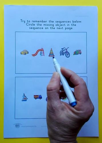 5 Object Missing Sequence Visual Sequential Memory Worksheets TPT