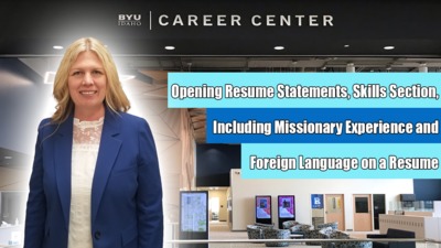 Opening Resume Statements, Skills Section, Including Missionary ...