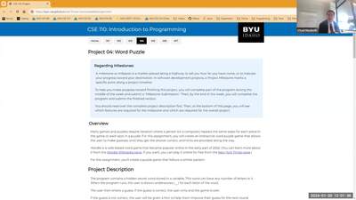 CSE 110 Assignment Help – Prove04 - BYU-Idaho