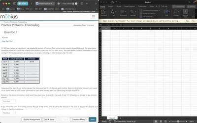 SCM 361 - Practice Problems - Forecasting FC63 - BYU-Idaho