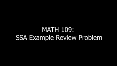 MATH 109 SSA Example Review Problem - BYU-Idaho
