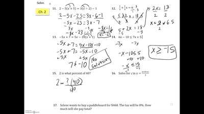 Math 100B Final Review Ch. 2 - BYU-Idaho