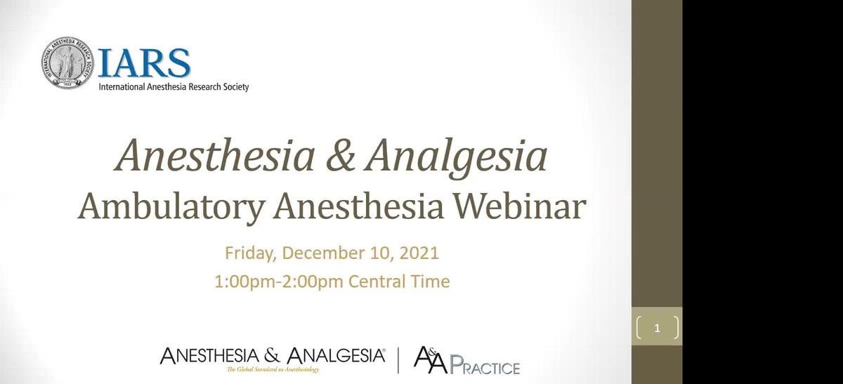 Anesthesia & Analgesia