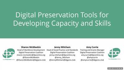 Digital Preservation Tools for Developing Capacity and Skills pt 1.1 ...