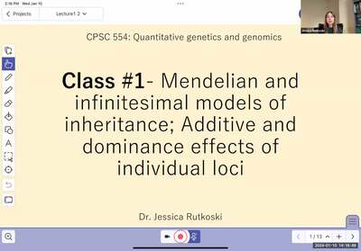 Lecture 1: Mendelian and infinitesimal models of inheritance; Additive ...
