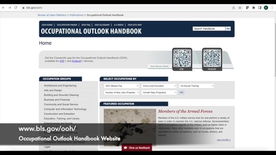 Occupational Outlook Handbook - UC Libraries MediaSpace
