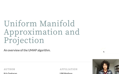 Week 10 [4] Uniform Manifold Approximation and Projection - UW-Madison ...