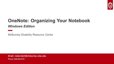 OneNote: Organizing Your Notebook - Windows Edition - UW-Madison ...