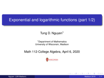 Math 112 April 6 Lecture Part 1/2 - UW-Madison Kaltura MediaSpace
