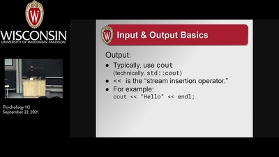 CS368 - Lecture 3: More Basics - UW-Madison Kaltura MediaSpace