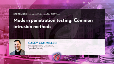 Modern Penetration Testing - Common Intrusion Methods - UW-Madison ...