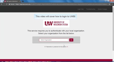 1. UWBI Login - UW-Madison Kaltura MediaSpace