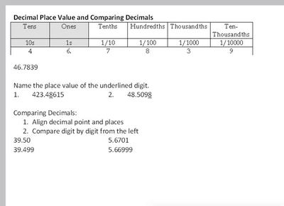 decimals_intro_place_value_comparing - Lane Community College Media