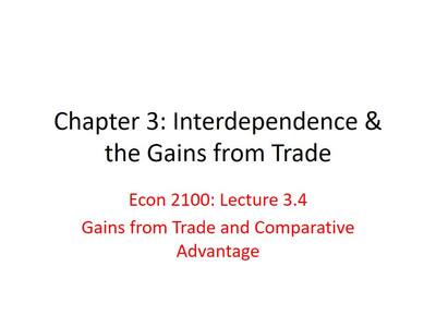 Chapter 3.4 Gains from Trade and Comparative Advantage Video - KSU ...