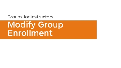 Groups - Modify Group Enrollment - Instructor - KSU MediaSpace