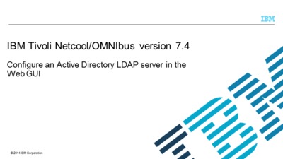 Configure an Active Directory LDAP server in the web GUI - IBM MediaCenter