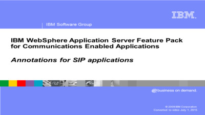 Annotations for SIP applications - IBM MediaCenter