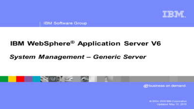 Manage generic servers - IBM MediaCenter