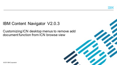 Remove Add Document from ICN desktop menu - IBM MediaCenter