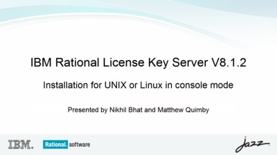 Install Rational License Key Server 8.1.2 for UNIX or Linux in console ...