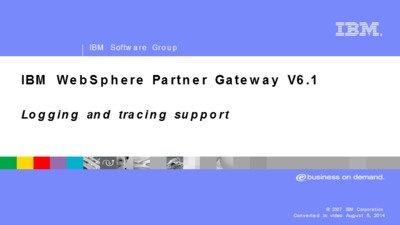 Logging and tracing support - IBM MediaCenter