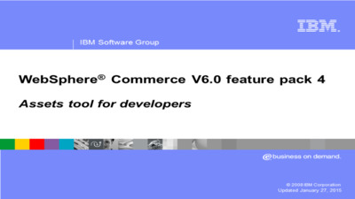 Assets tool for developers - IBM MediaCenter