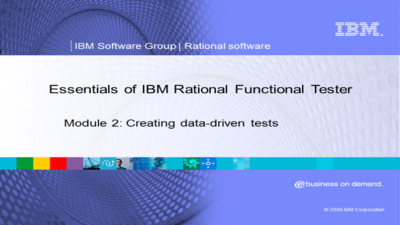 Data driven tests - IBM Mediacenter