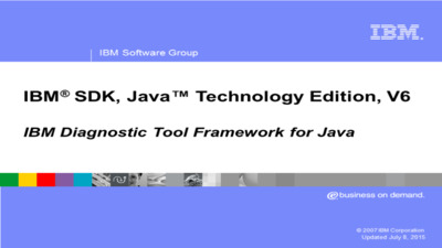 IBM Diagnostic Tool Framework for Java - IBM MediaCenter