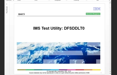CM22 IMS Physical Organization of Databases Unit 5 (IMS Test Utility ...