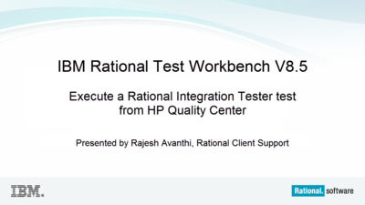 Execute a Rational Integration Tester test from HP Quality Center - IBM ...