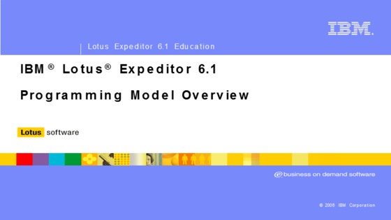 Programming model overview - IBM MediaCenter