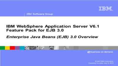EJB 3.0 overview - IBM MediaCenter