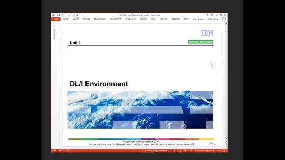 Course CM17 IMS DB Application Programming Unit 1 Part 1 (DLI Environment) - IBM MediaCenter