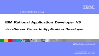 JavaServer Faces tools overview - IBM MediaCenter