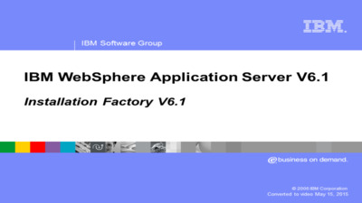 Installation Factory overview - IBM Mediacenter