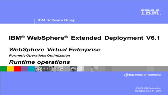 Runtime operations - IBM MediaCenter