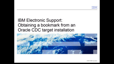Obtaining a bookmark from an Oracle CDC target installation - IBM ...