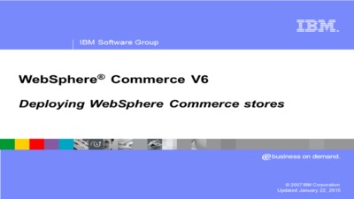 Deploying stores - IBM Mediacenter