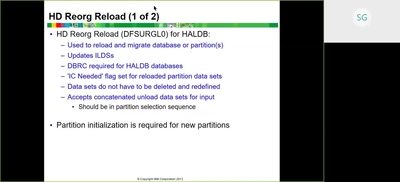 Course CMW46 IMS HALDB Unit 7b (Database Utilities with HALDB) - IBM Mediacenter