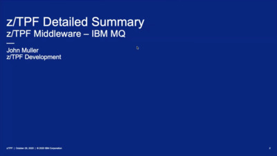 z/TPF Internship: MQ for z/TPF - IBM Mediacenter